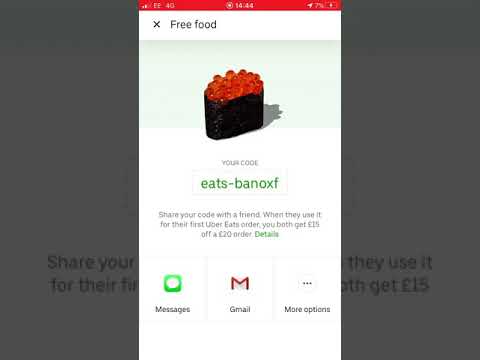 Uber Eats £10 discount Invite Voucher Code UK Free Food