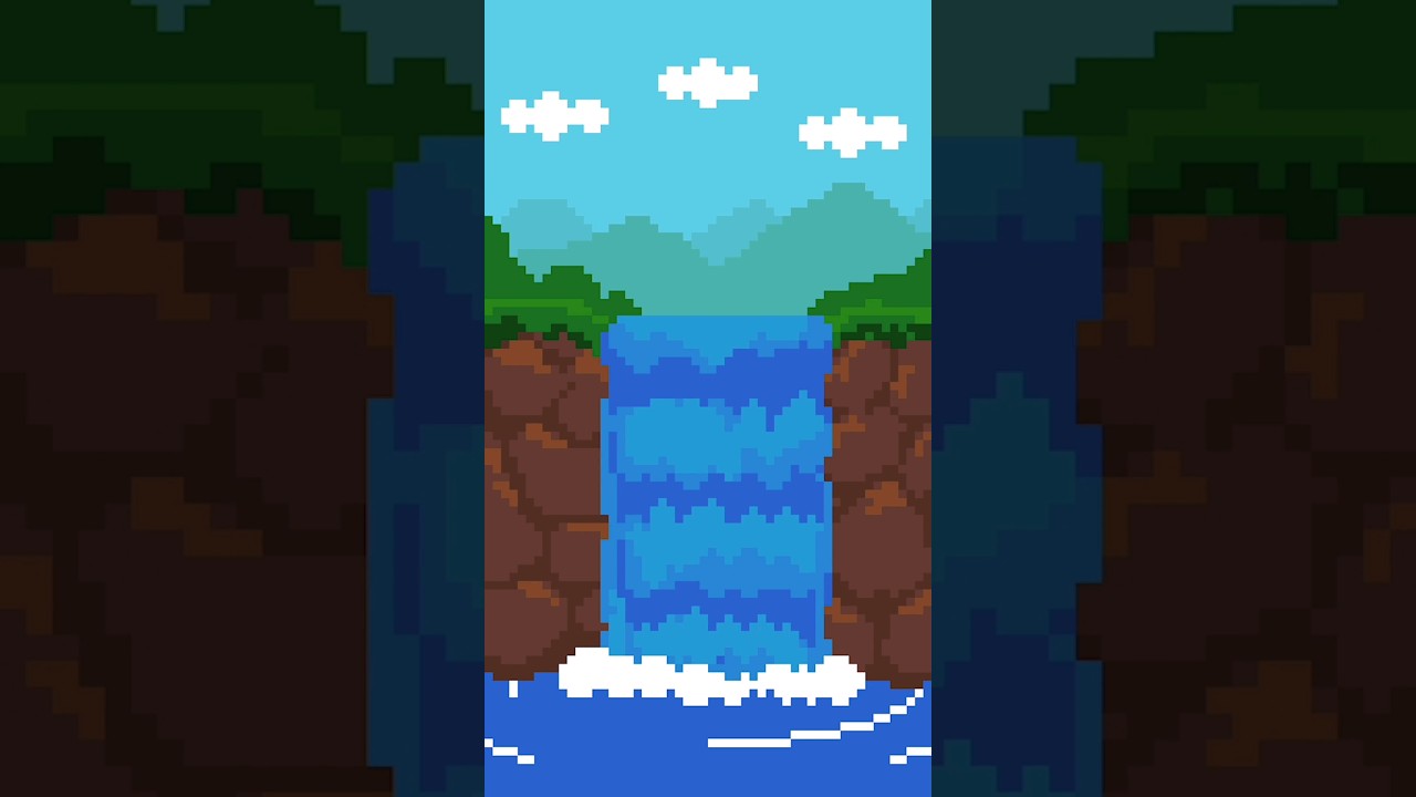 How to create waterfall #pixelart #timelapse #tutorial