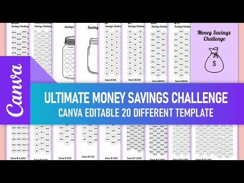 20 Ultimate Different KDP Template Canva Money Savings Challenge