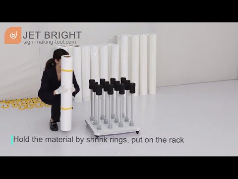JET BRIGHT Media roll cart/Mobile Rack for vinyl rolls storage-CAMEL