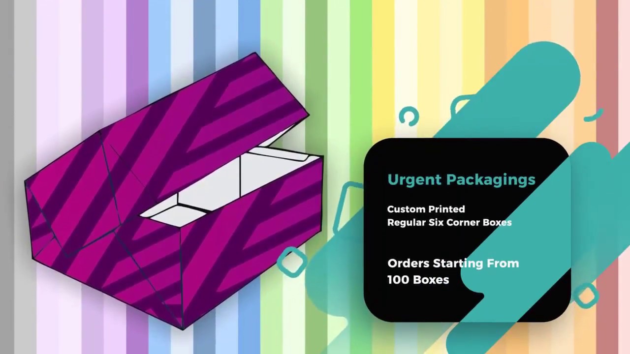 Custom Printed Regular Six Corner Boxes By Industry Figure & Pattern CustomBoxes Urgent Packagings