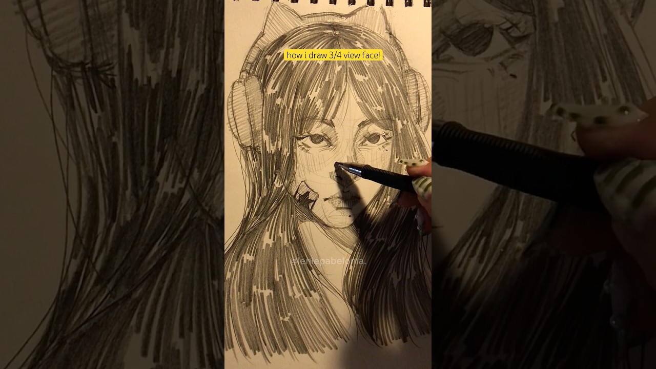 how “I” draw 3/4 view face #tutorials #drawface #art #drawing #drawingtechniques