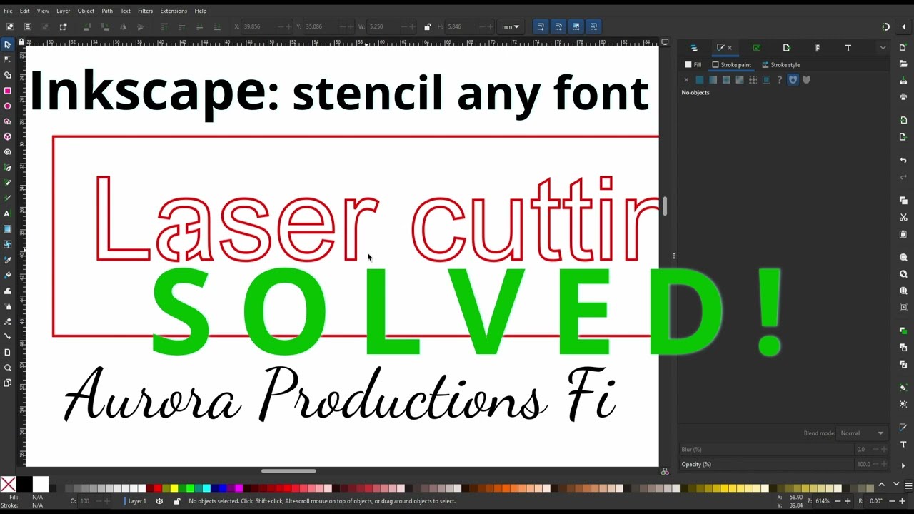 Inkscape: Stencil any font for laser cutting