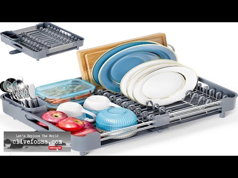 Dish Drying Rack for Kitchen Counter Extendable Dish Rack with Drainboard Collapsible Review