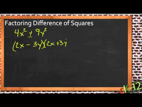Factorization using Difference of Squares ( Read ) | Algebra | CK-12 ...