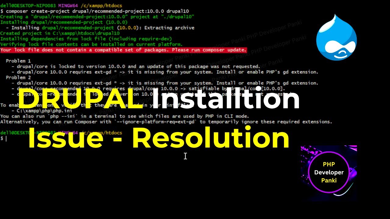 Troubleshooting Drupal Installation Issues | Drupal 10 requires ext-gd issue | Common Drupal Issues