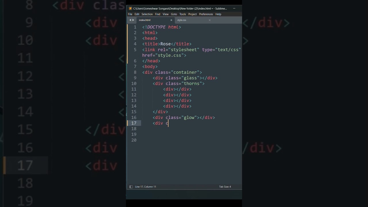 How Create a Rose Design with HTML and CSS #flower #htm #css  #rose #rose_flower #rose_flower