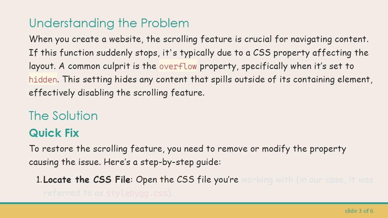 Fixing the Scroll Issue on Your HTML/CSS Website