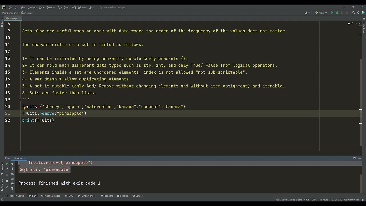45- Python Collection Data Structure Set