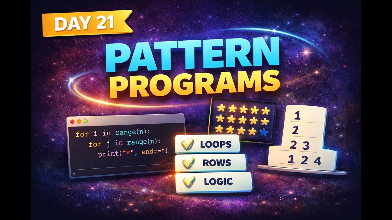 Day 21: Python Pattern Programs 🔥 Stop Memorizing, Start Thinking!