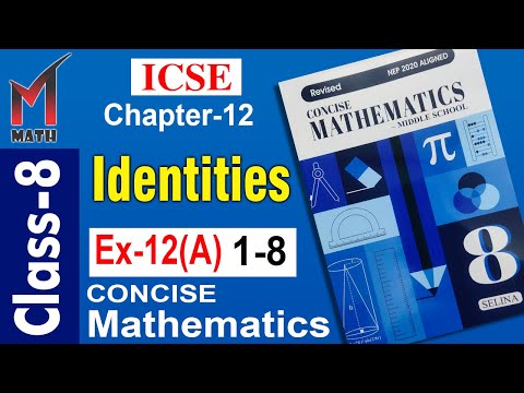 Class-8 I Cha-12 I Identities I ICSE I Selina Concise Math I Ex-12(A)_part-1