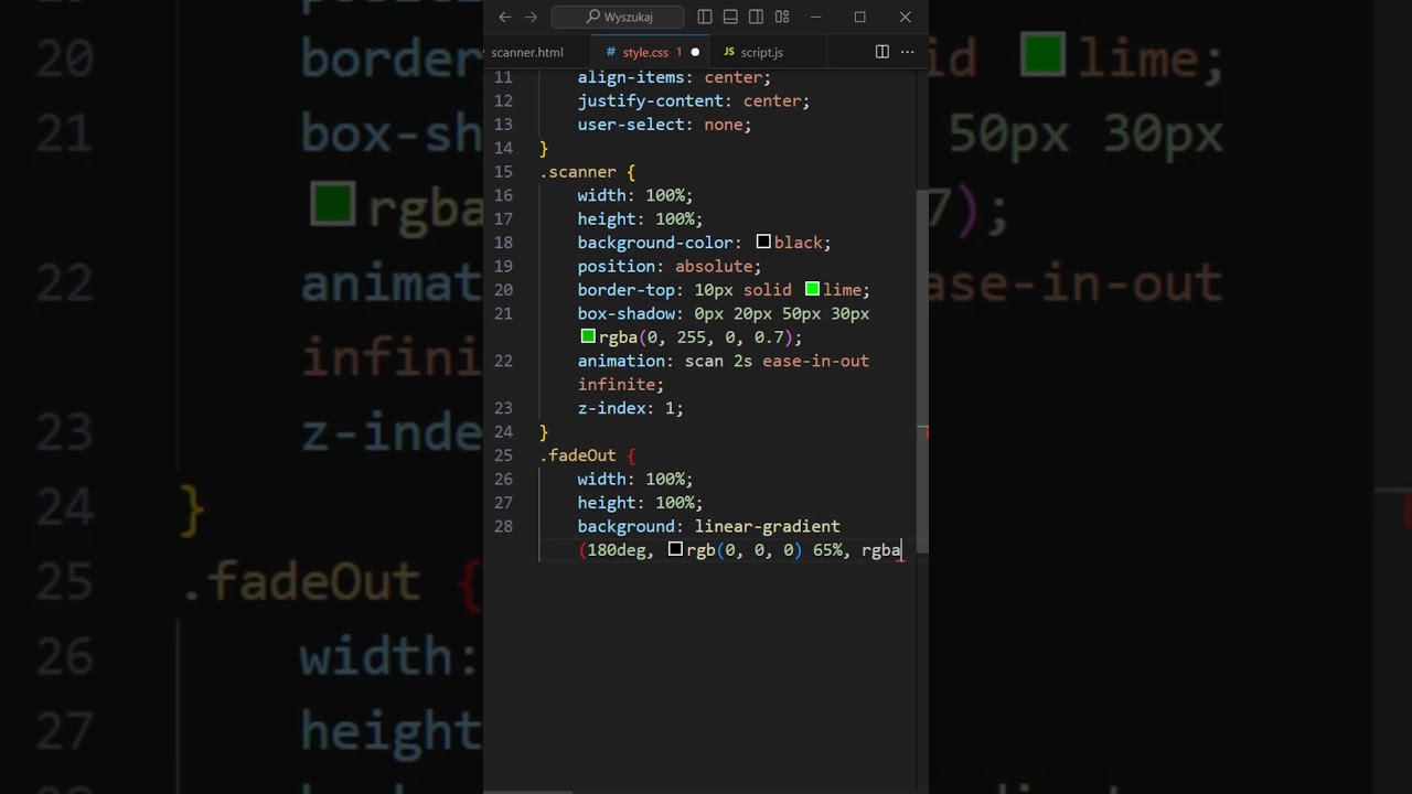 How To Make SCANNER In HTML, CSS & JavaScript | CodeIT #shorts