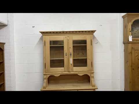 Tall French Antique Pine Partly Glazed Dresser (F6002E) - Pinefinders Old Pine Furniture Warehouse