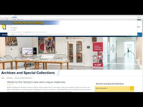 How to Find Special Collections in the Catalog