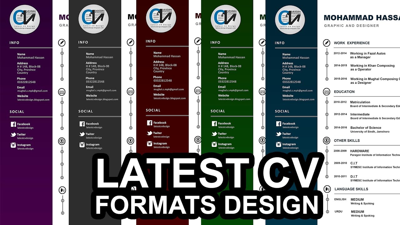 Latest Dark Colour CV Formats, Doc Files, New resume format 2016 download in docx