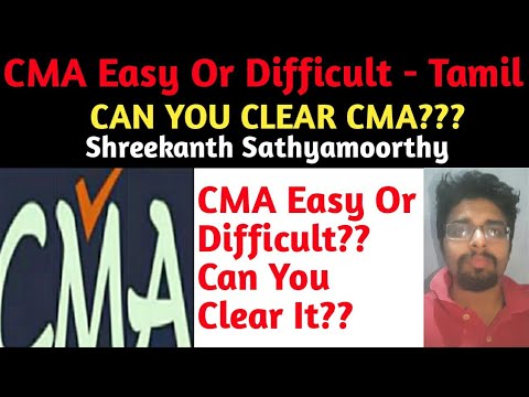 CMA Easy Or Difficult??|Can You Clear it?|Tamil|Shreekanth