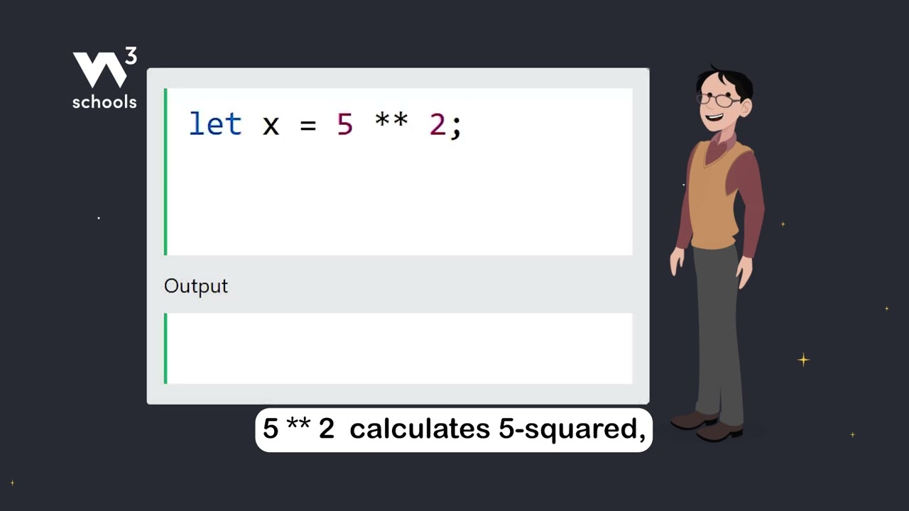 JavaScript Arithmetic Operators - Part 7 - Exponentiation - #w3schools #javascript #programming