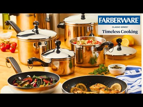 Farberware Classic Stainless Steel Cookware Pots and Pans Set, 15-Piece,50049,Silver