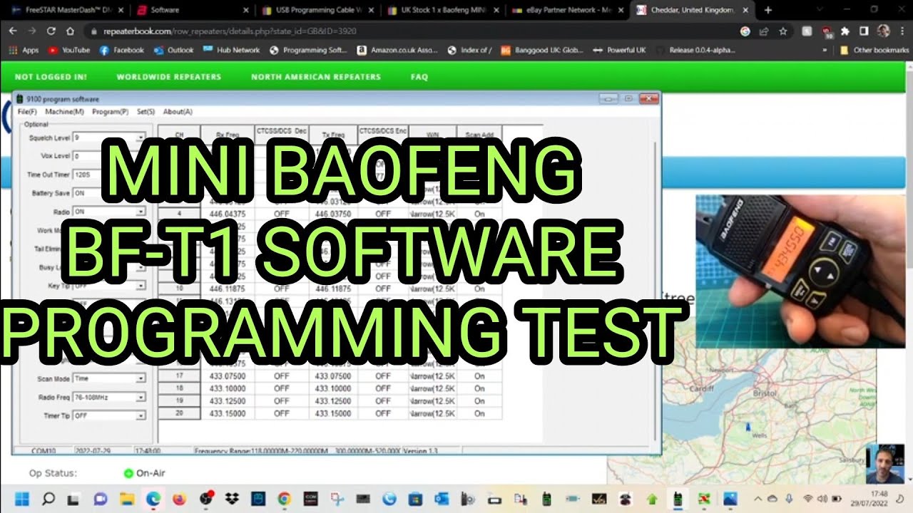 MINI -BAOFENG BF-T1 Programming Set Up Demonstration Hubnet