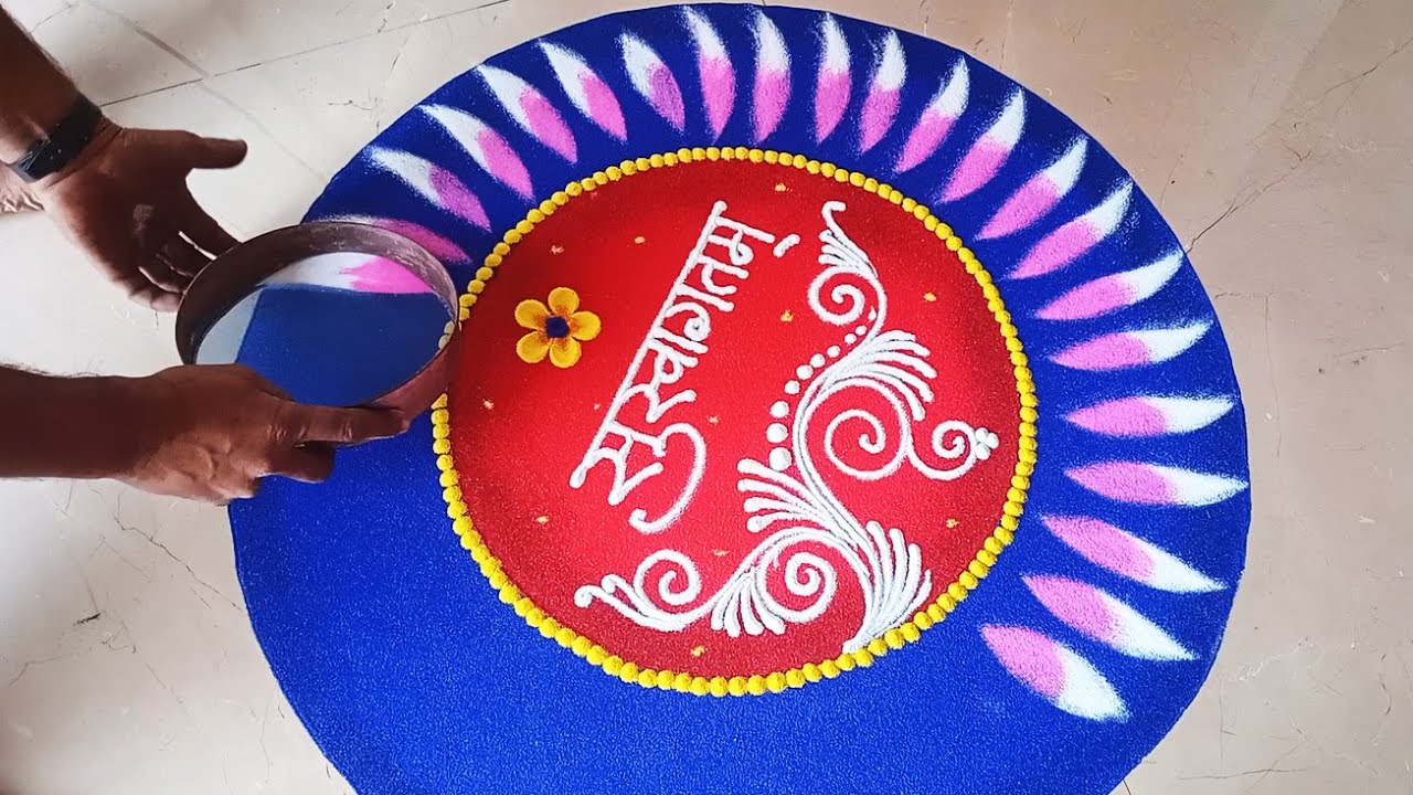 2 Easy New Big Welcome Rangoli Designs - Blouse Designs