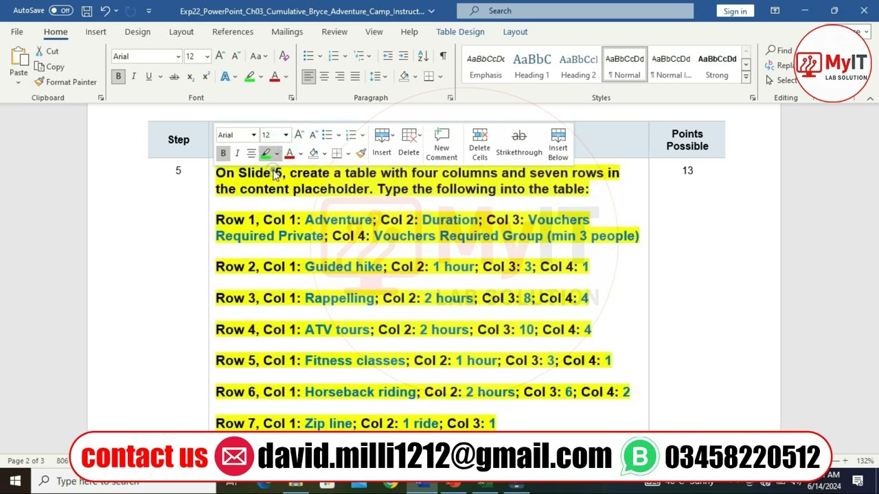 Exp22 PowerPoint Ch03 Cumulative Bryce Adventure Camp