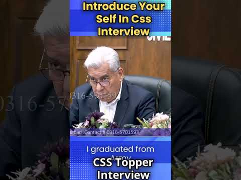 Introduce Yourself In Css | CSS Topper Interview | Talha Rafiq |Css/PMS Interviews