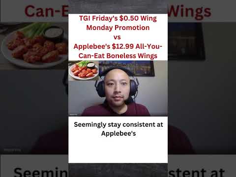 TGI Friday's 50 cent wing deal vs Applebee's $12.99 all-you-can-eat wing deal #shorts