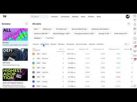 Dive Deep Into Tokenomics With The Coins Screener