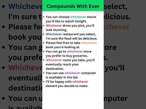 Compounds With Ever | English Sentences With Whichever #shorts #speaking