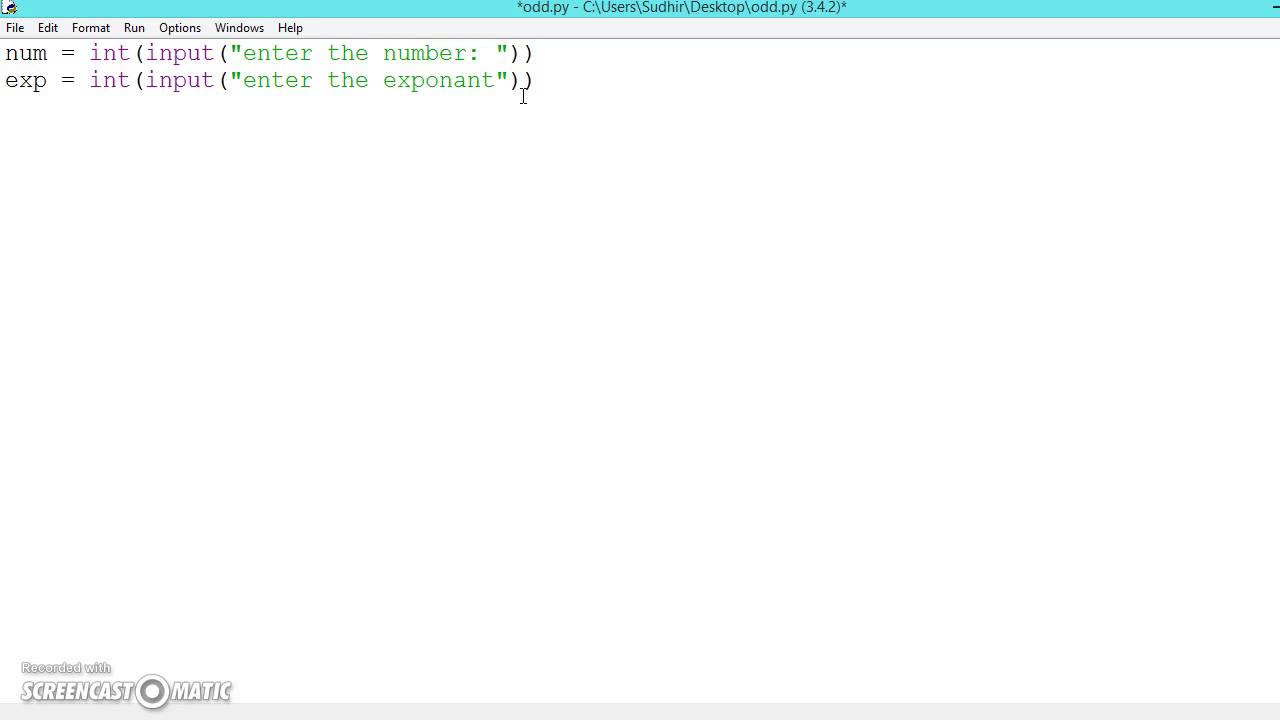 Python Programming:  Exponential example part 9