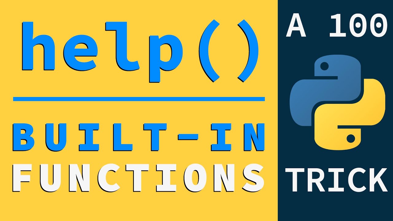Get Help From Python Using Help() | Python Built-in Functions