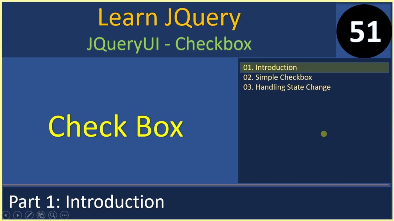 JQueryUI CheckBox | Part 1 -  Introduction | JQuery Tutorials #51