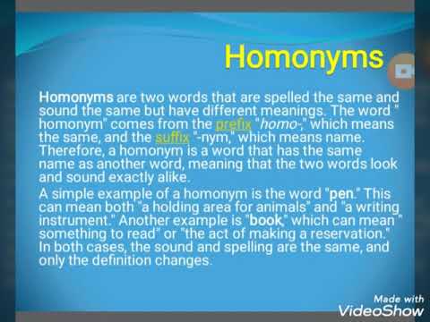 HOMONYMS & HOMOPHONES