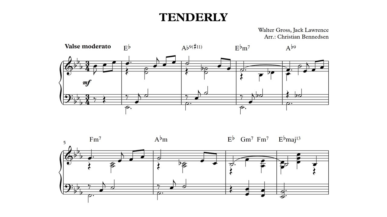 Tenderly - Piano