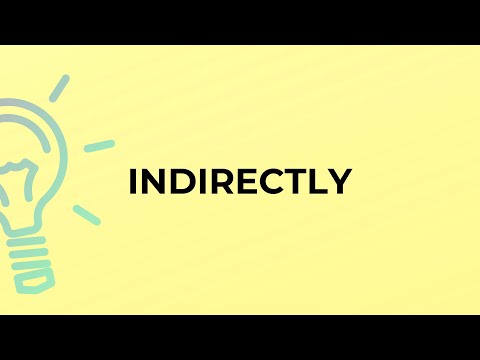 What is the meaning of the word INDIRECTLY?