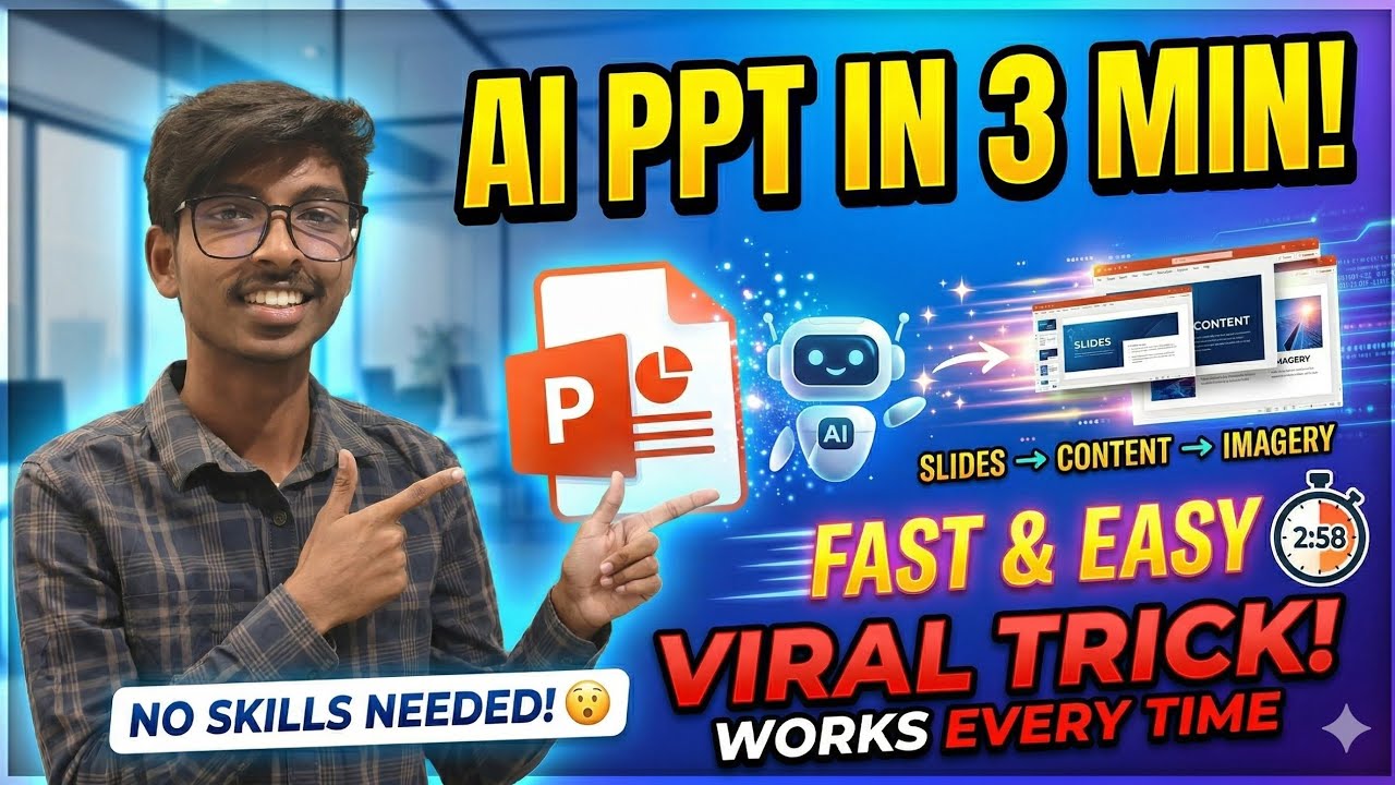 Create Stunning PPT in 3 Minutes Using AI 🤯 (No Skills Needed!)