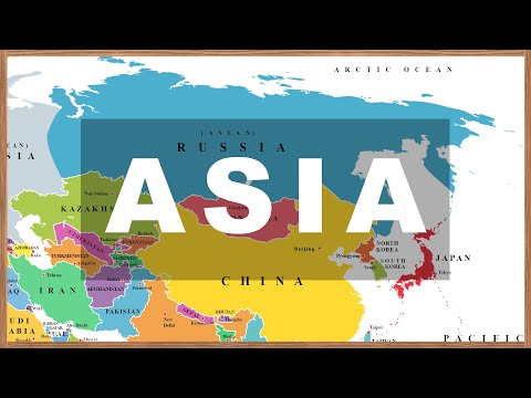Map of Asia: Countries, National Flags, Capitals (with Photos). Learn Geography #02