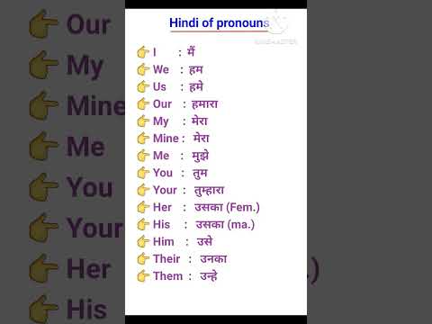 # Pronouns # Hindi translation of pronouns # shorts @Deepika_jakhar