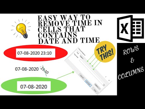 Excel shortcut to remove Time from Date in a cell that contains datetime