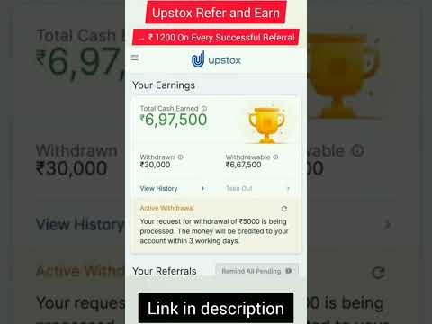 upstox demat account Refer and earn money upto 1200rs per refer
