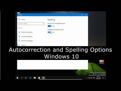 Autocorrection and Spelling Options Windows 10
