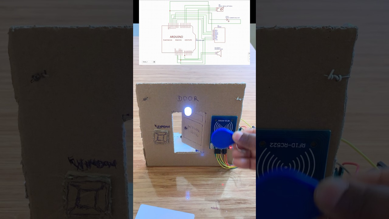 DIY Door Lock control with Arduino using Servo Motor & RFID #electronics #arduino
