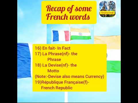 Recap of some French Words related to the Indian constitution and French Revolution video(Fr-Eng)