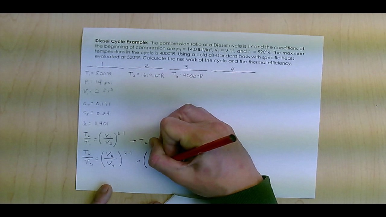 Thermodynamics Example 29: Diesel Cycle
