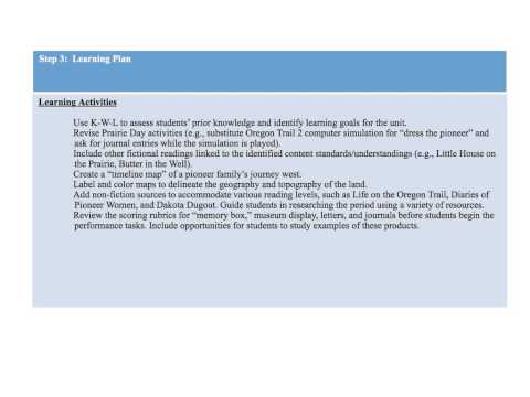 UbD Lesson Planning