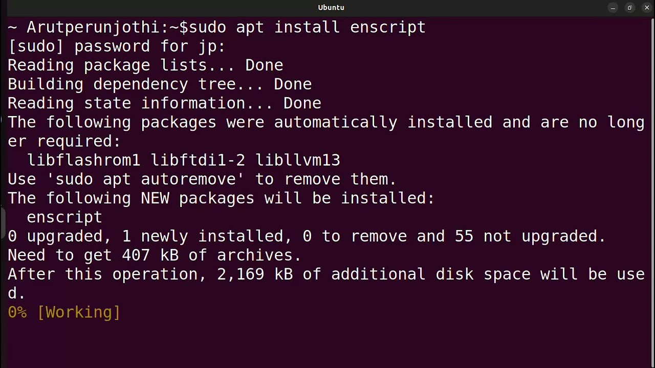 linux terminal text to pdf print