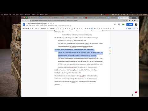 How to tab your Annotated Bibliography in Google Docs