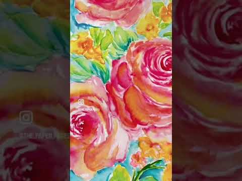 Testing out the new #kmart #watercolour #artprompt pad 🌸 full video on my channel! #floral #art