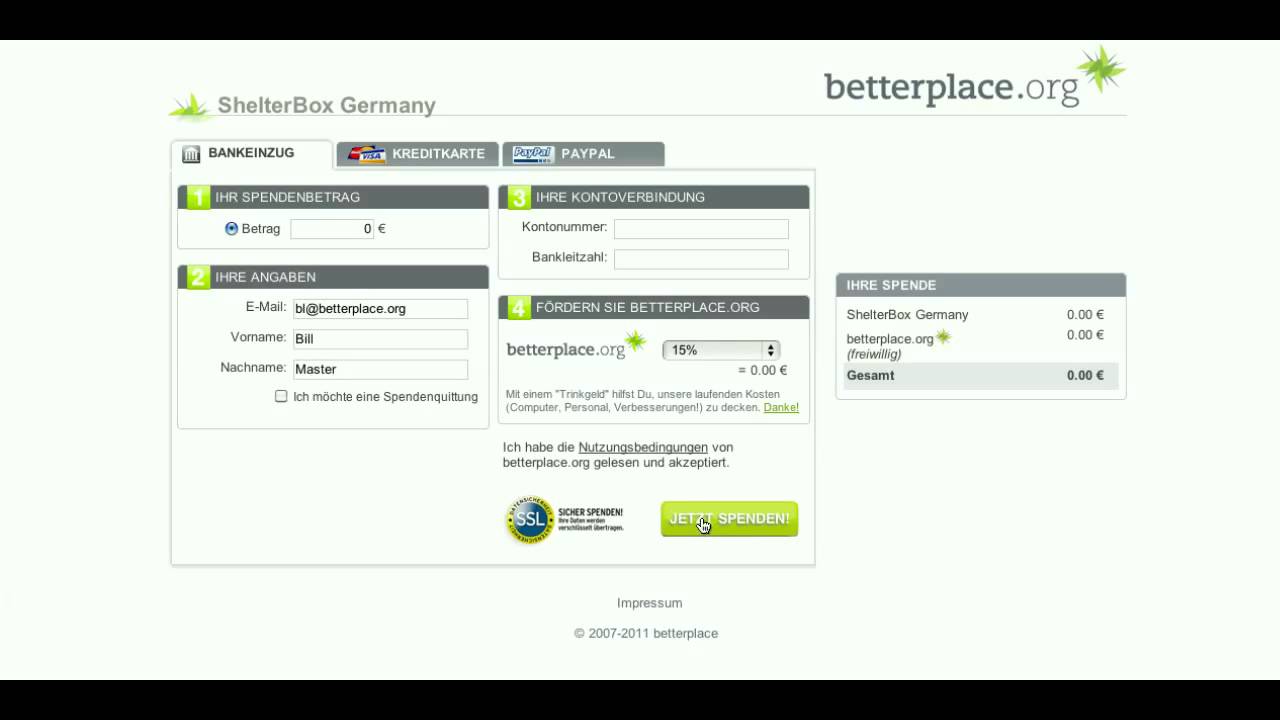 der betterplace.org Spendenbutton