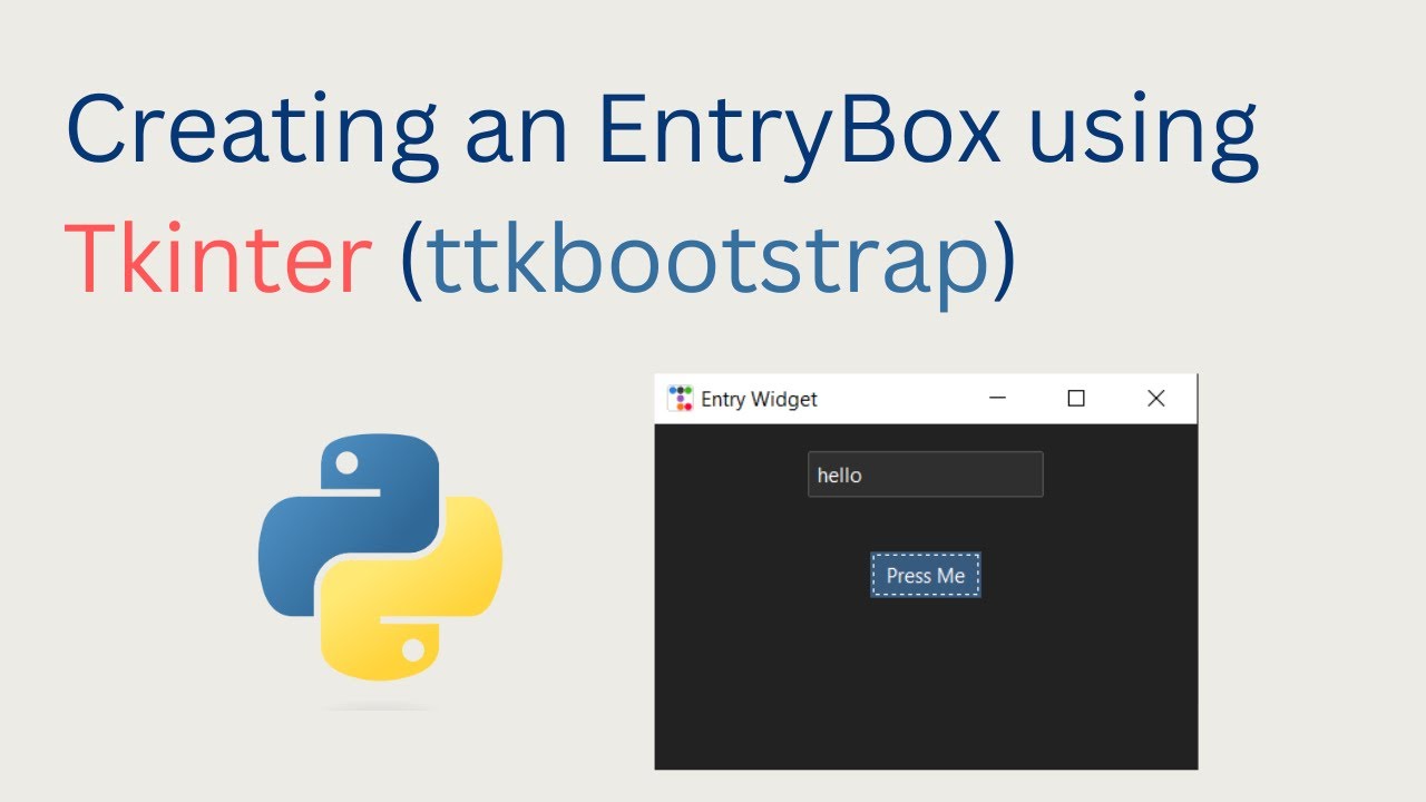 Creating a Text Entry Box in Tkinter (ttkBootstrap) GUI and Getting the entered data using Python